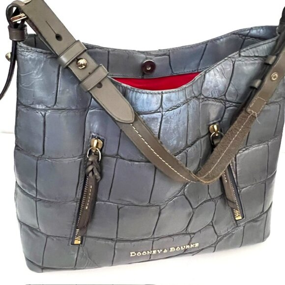 Dooney & Bourke | Bags | Dooney And Bourke Croc Embossed Cooper Hobo ...